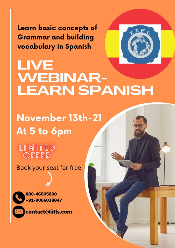 Live Webinar - Learn Spanish - Indian Institute of Foreign Languages